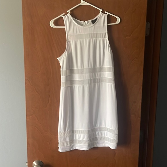 Dresses | White Bodycon Dress With Sheer Panels | Poshmark